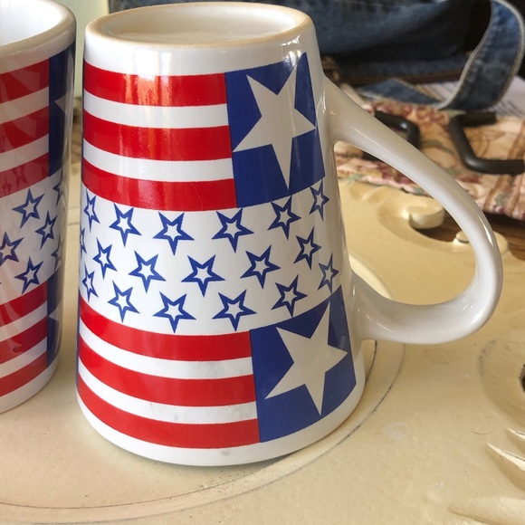Unmarked | Dining | Stars Stripes Patriotic Usa Flag Mugs Cups White 2 ...